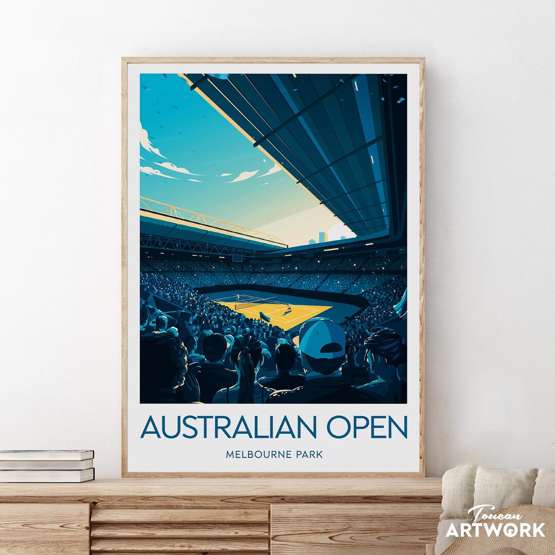 Australian Open Print - Melbourne Park, Australian Open Artwork ...