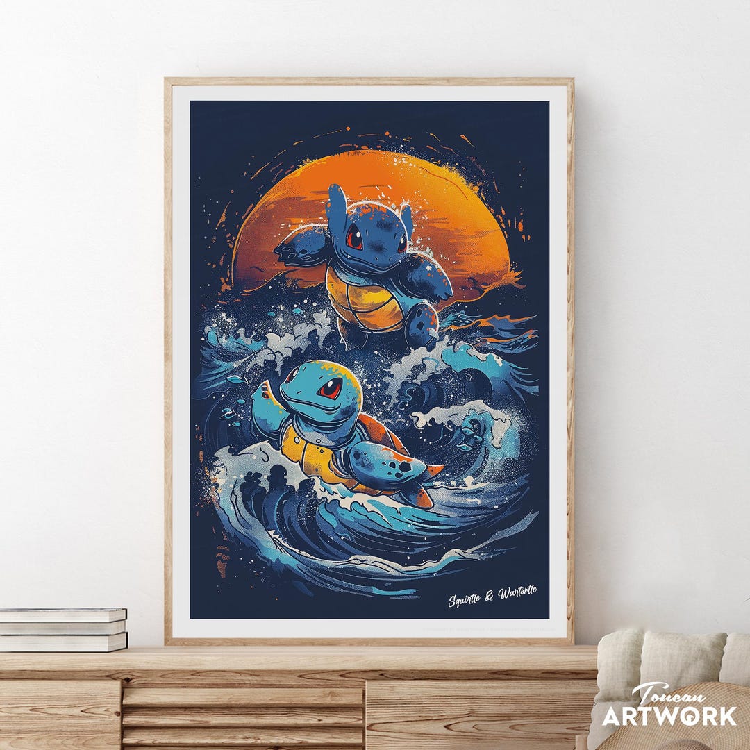 Squirtle Poster - Pokemon Fan Art - Etsy