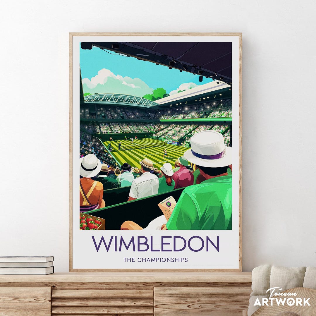 Wimbledon Tennis Print - Wimbledon Poster, Tennis Print - Wimbledon ...