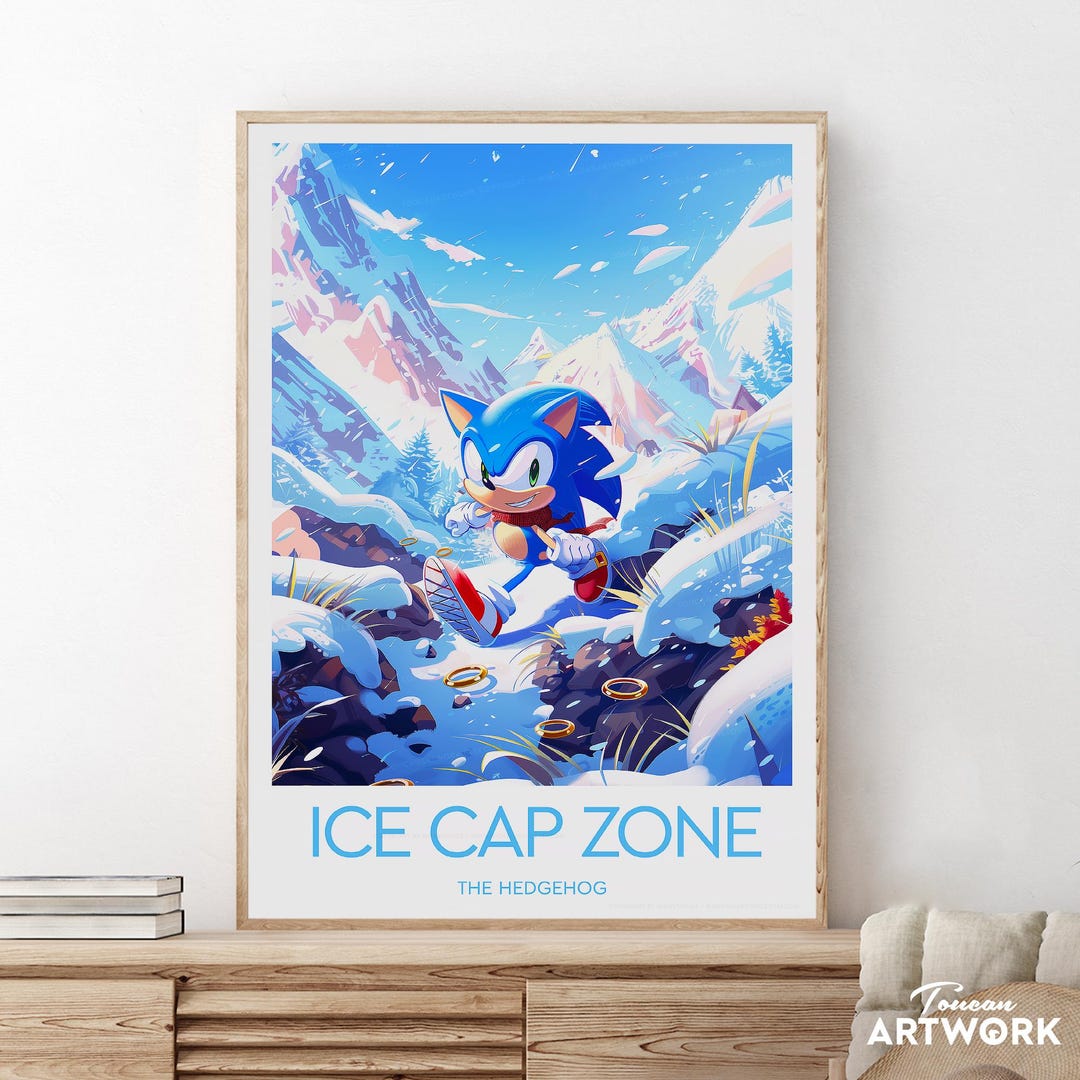 Ice Cap Zone Sonic Print, Sonic the Hedgehog Fan Print, the Hedgehog ...