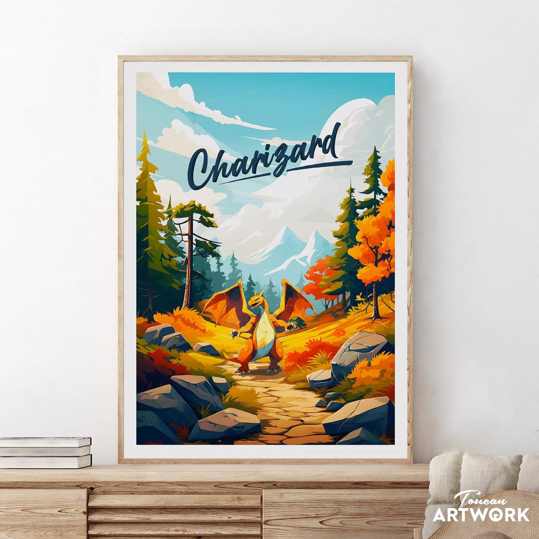 Charizard Poster - Pokemon Fan Art, Charizard Print - Etsy