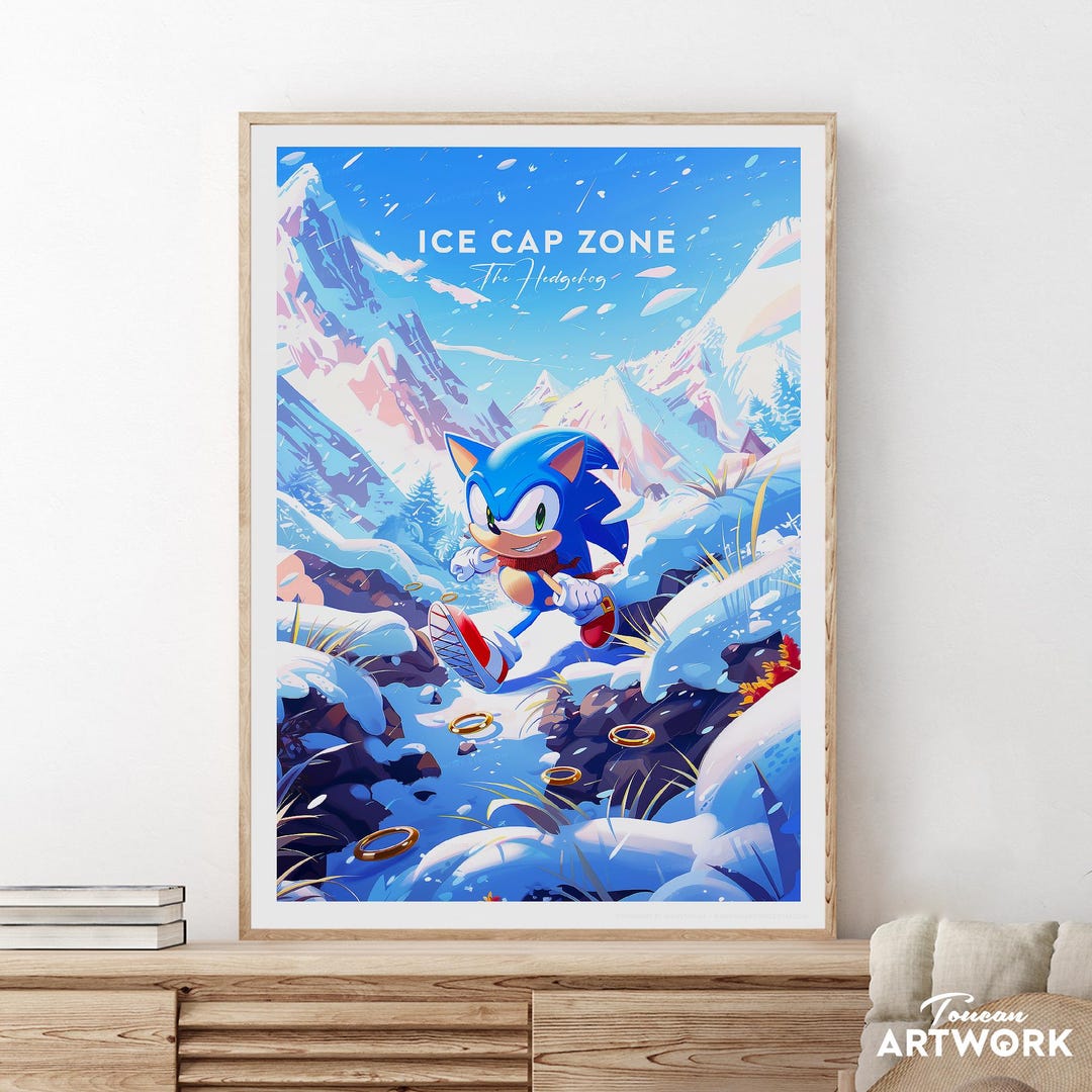 Ice Cap Zone Sonic Print, Sonic the Hedgehog Fan Print, the Hedgehog ...