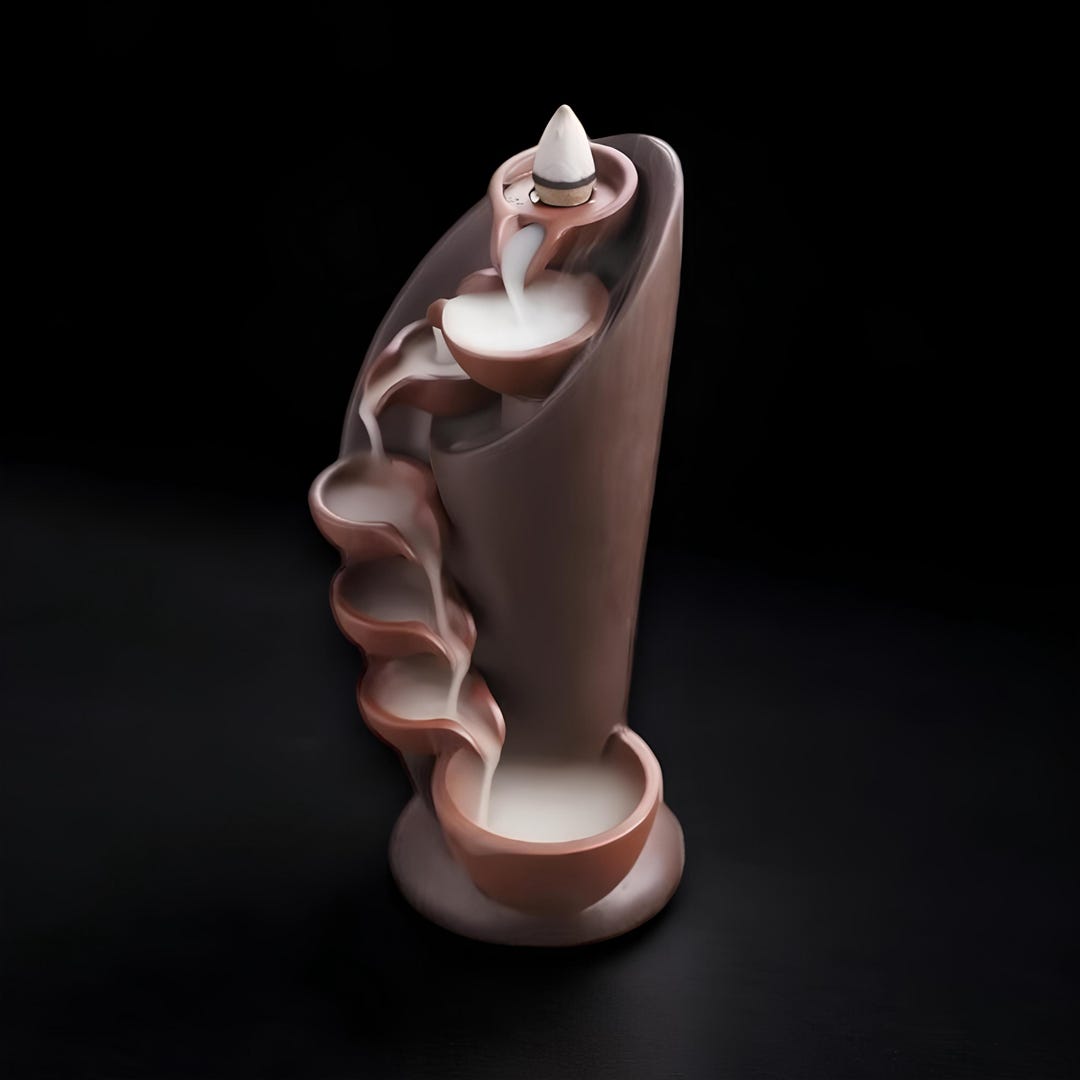 Waterfall Stair Backflow Incense Burner: Ceramic Zen Decor - Etsy