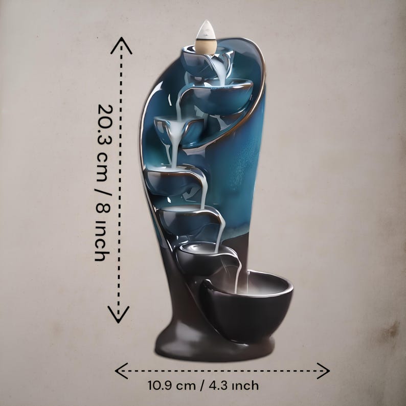 Waterfall Stair Backflow Incense Burner: Ceramic Zen Decor - Etsy