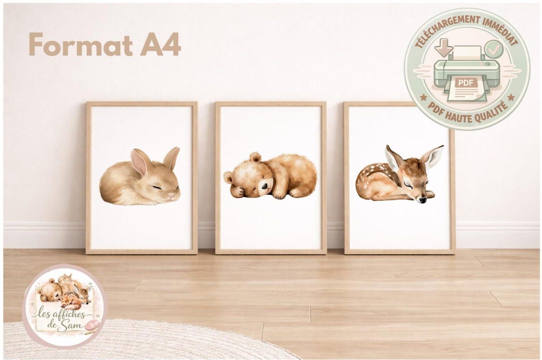 Set of 3 A4 Digital Posters for a Child's Room - A4 Format Posters for ...