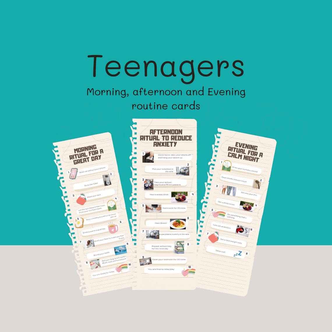 Teenager Daily Routine Charts | Sen-friendly Visual Schedule | Instant ...