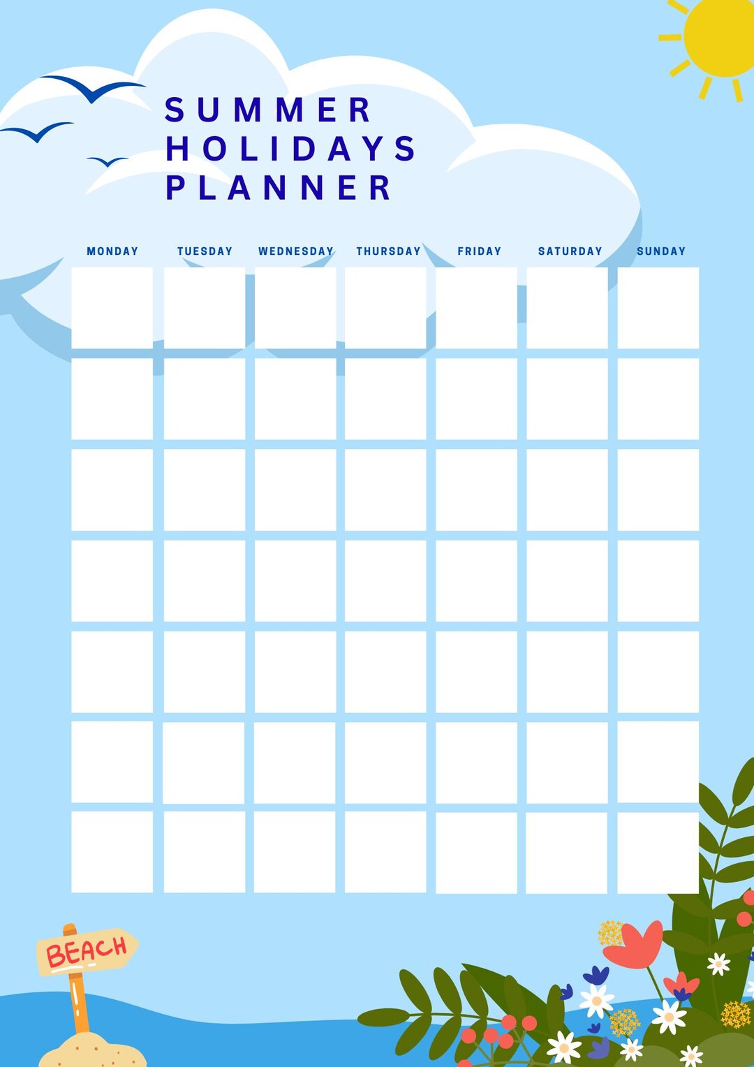 Summer Holiday Positive Hobbies Planner | Printable Summer Holiday ...