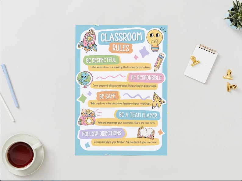 Printable Classroom Rules Poster | Sen-friendly Visual Behaviour ...