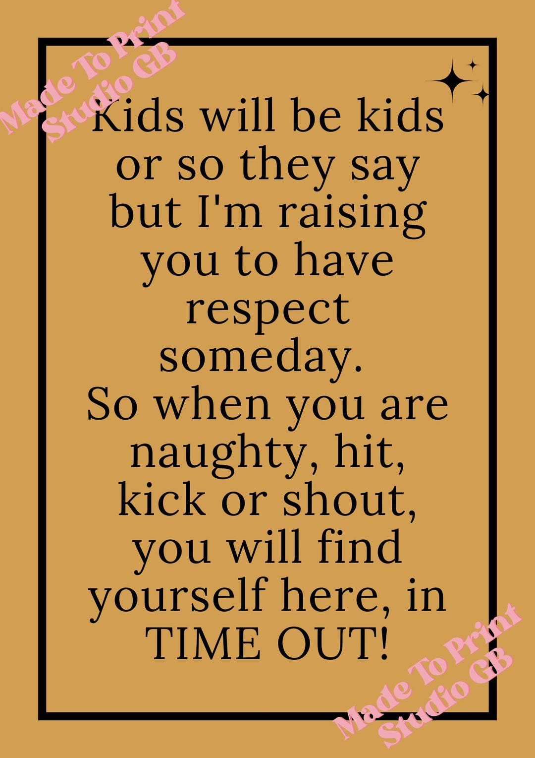 Wall Art A4/time Out Poster/warning/sen Time Out Poem/playroom/rules ...