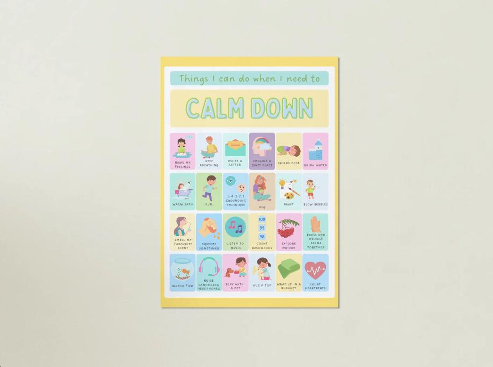 Wall Art | Zones of Regulation and Calm Down Techniques | SEN ...