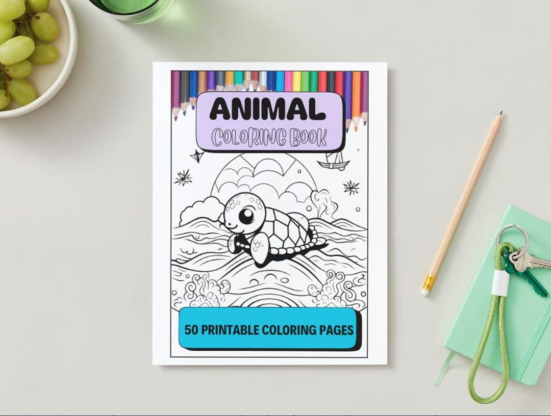 Animal Coloring Book | 50 Page Printable Coloring Book | Baby Animals ...