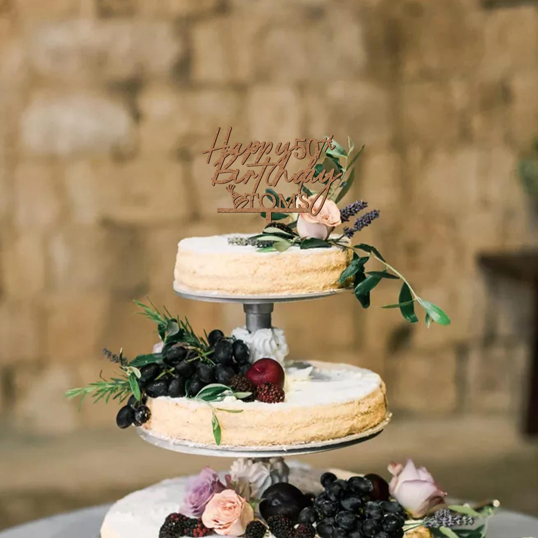 Personalized Birthday Cake Topper Made of Wood With Custom Name and Age ...