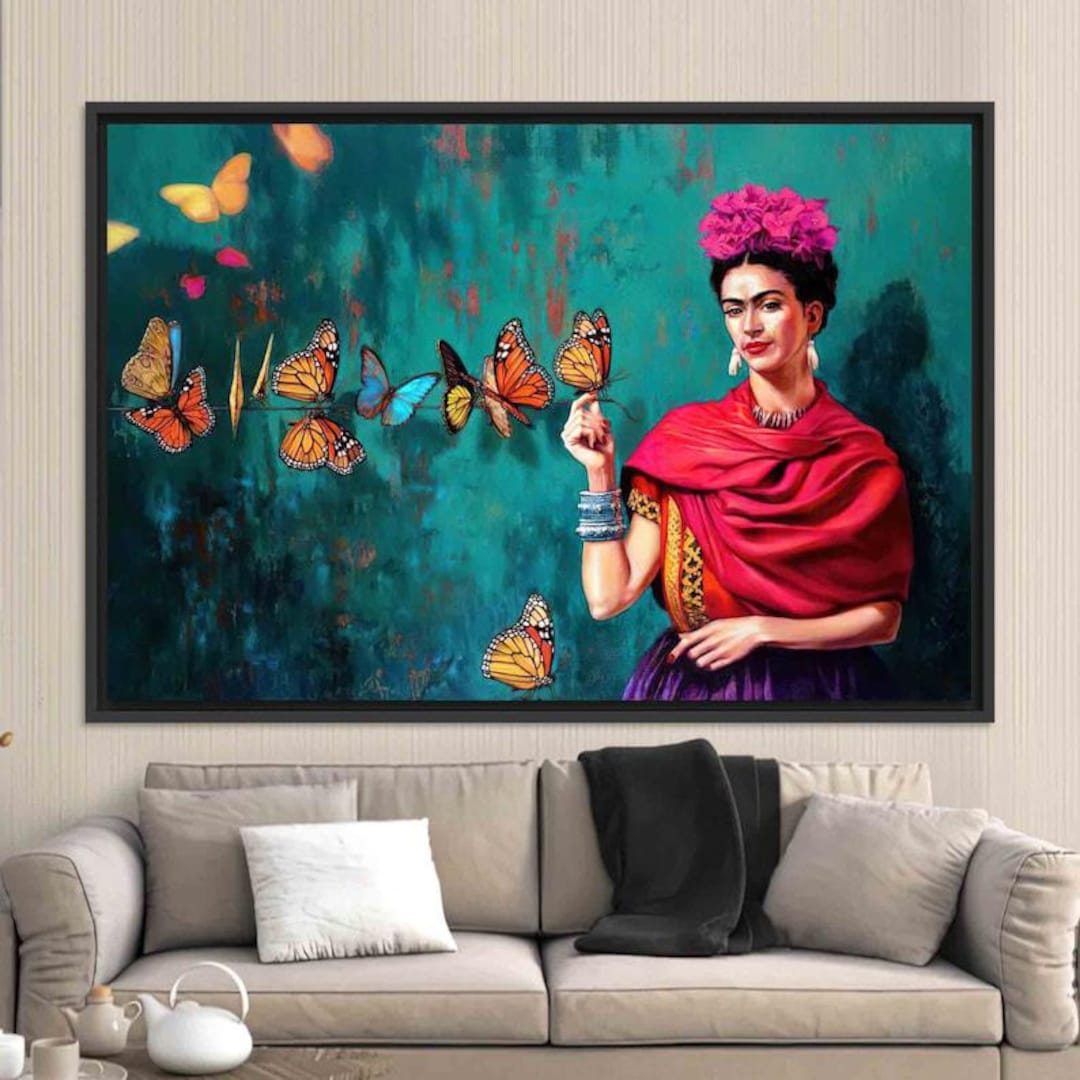 Frida Kahlo and Butterflies, Frida Kahlo, Frida Kahlo Wall Art ...