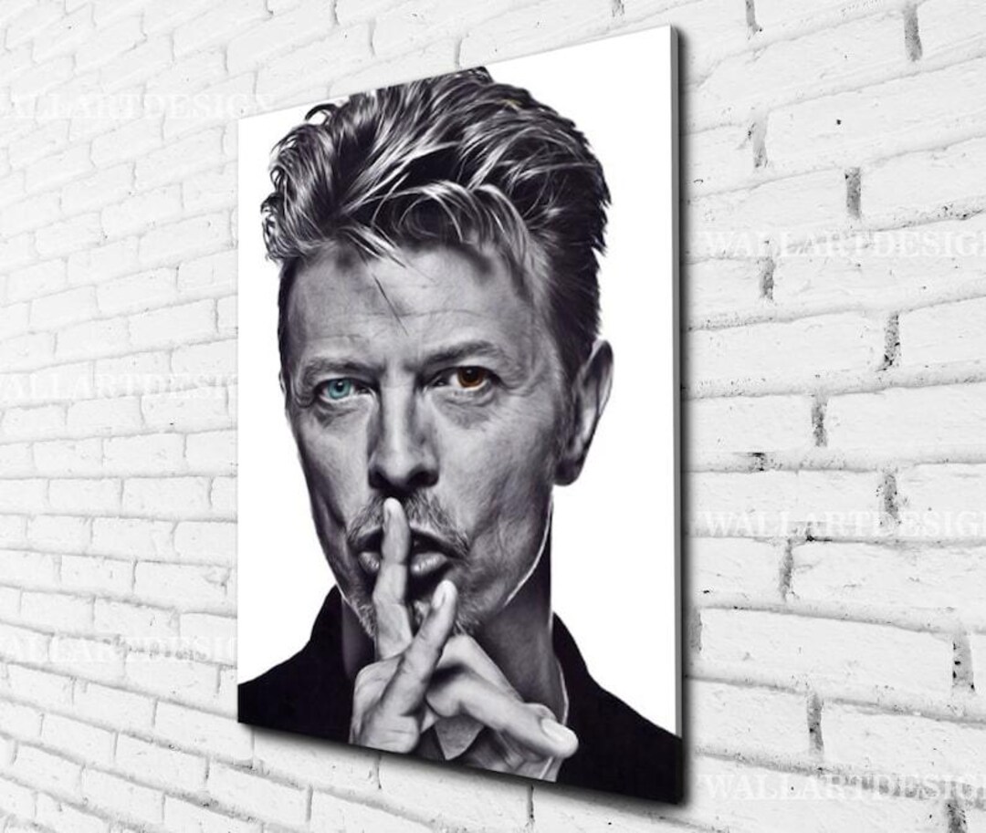David Bowie Hush Wall Art, Handsome Man Art, Hush Sign Wall Art, David ...