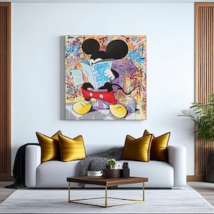 Mickey Mouse Graffiti Art, Pop Art Canvas Print - Etsy