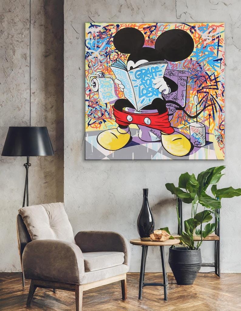 Mickey Mouse Graffiti Art, Pop Art Canvas Print - Etsy