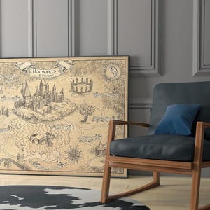 Wizarding World Map Canvas: Vintage Fantasy Art Print - Etsy