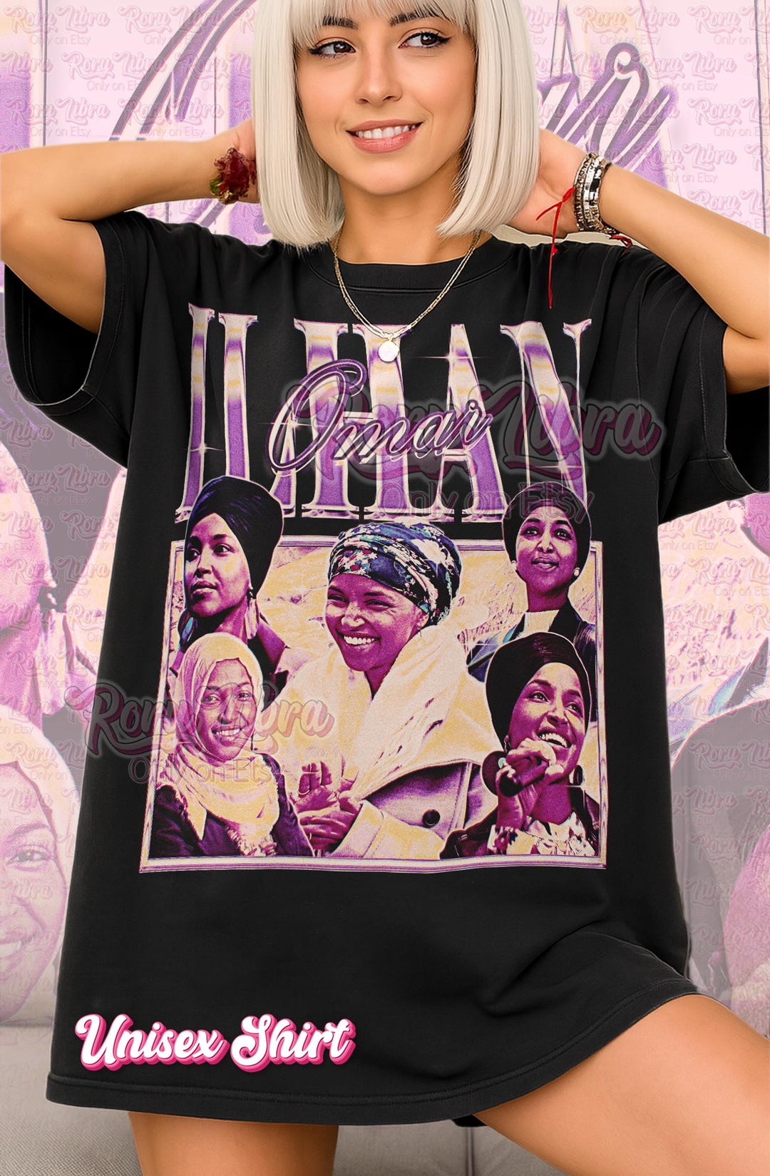Ilhan Omar T-shirt, Vintage Politician Leader Congresswoman Star ...