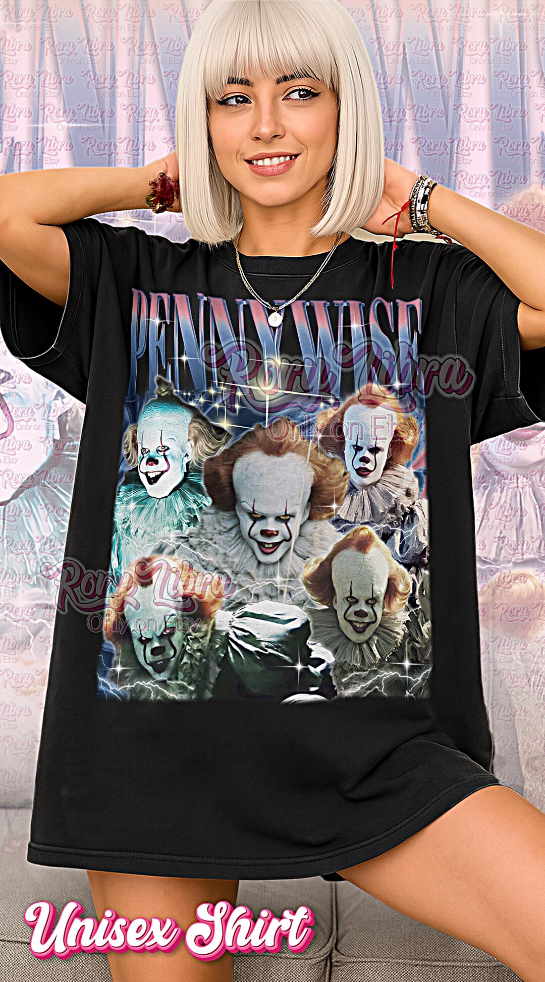Pennywise Bootleg Shirt, Pennywise Retro Tees, Creepy Villain T-shirt ...