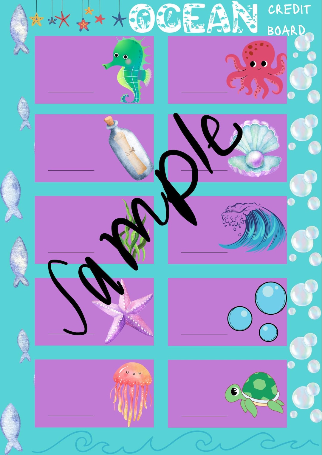 Ocean Credit Board - Etsy