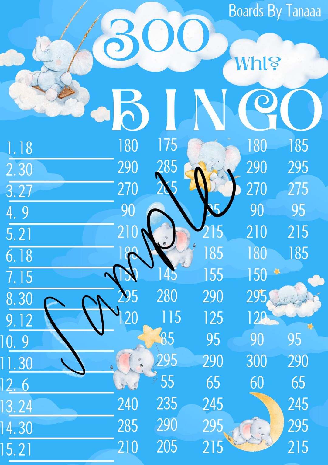 300 WTA Bingo Board - Etsy