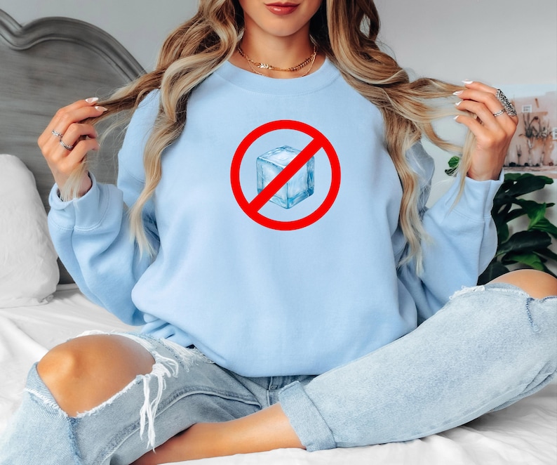 No Ice Symbol Sweatshirt | Anti Ice Circle Graphic Shirt, Protest ...