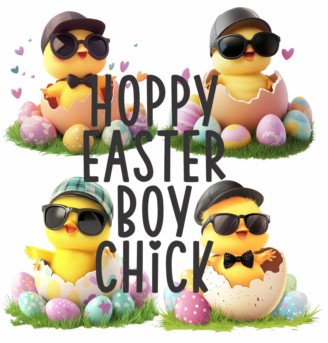 Cute Easter Boy Chick Clipart Bundle, Pastel Chicks, Happy Easter ...