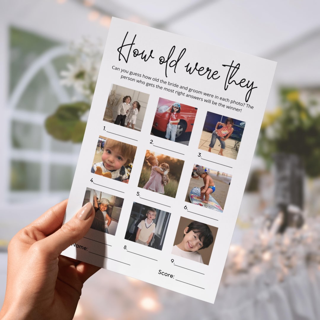 How Old Were They Game Bridal Shower Game, Engagement Party Games ...