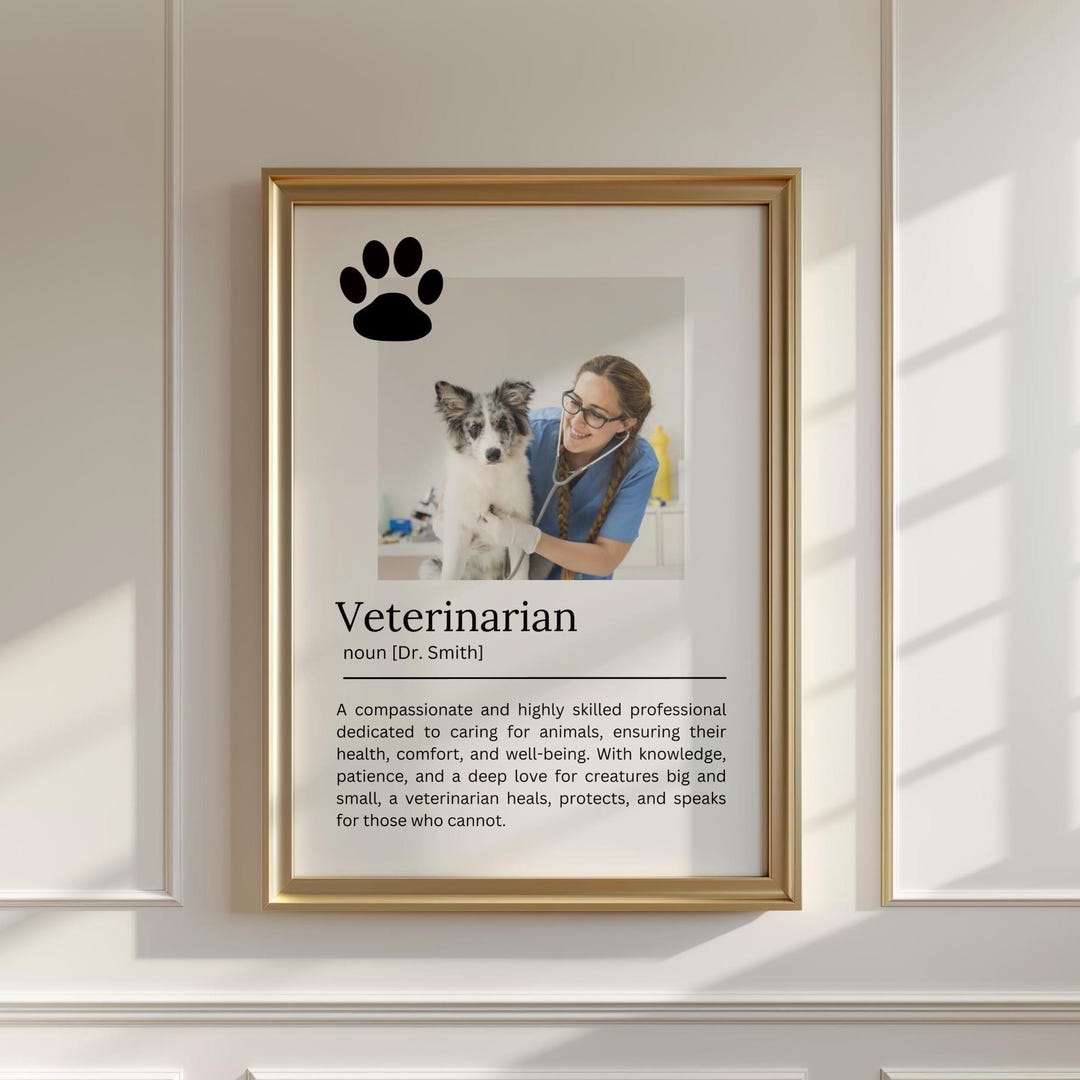 Veterinarian Definition Print, Veterinarian Gift, Veterinarian Grad ...