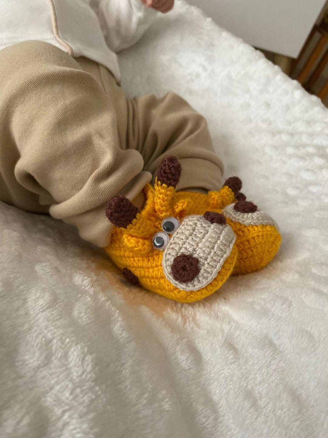 Handmade Crochet Baby Giraffe Shoes, Knit Cotton Booties - Etsy