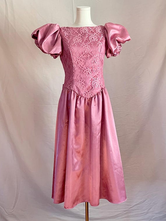 80s Prom Dress Vintage Pink | bridesmaid | Dropwaist … - Gem