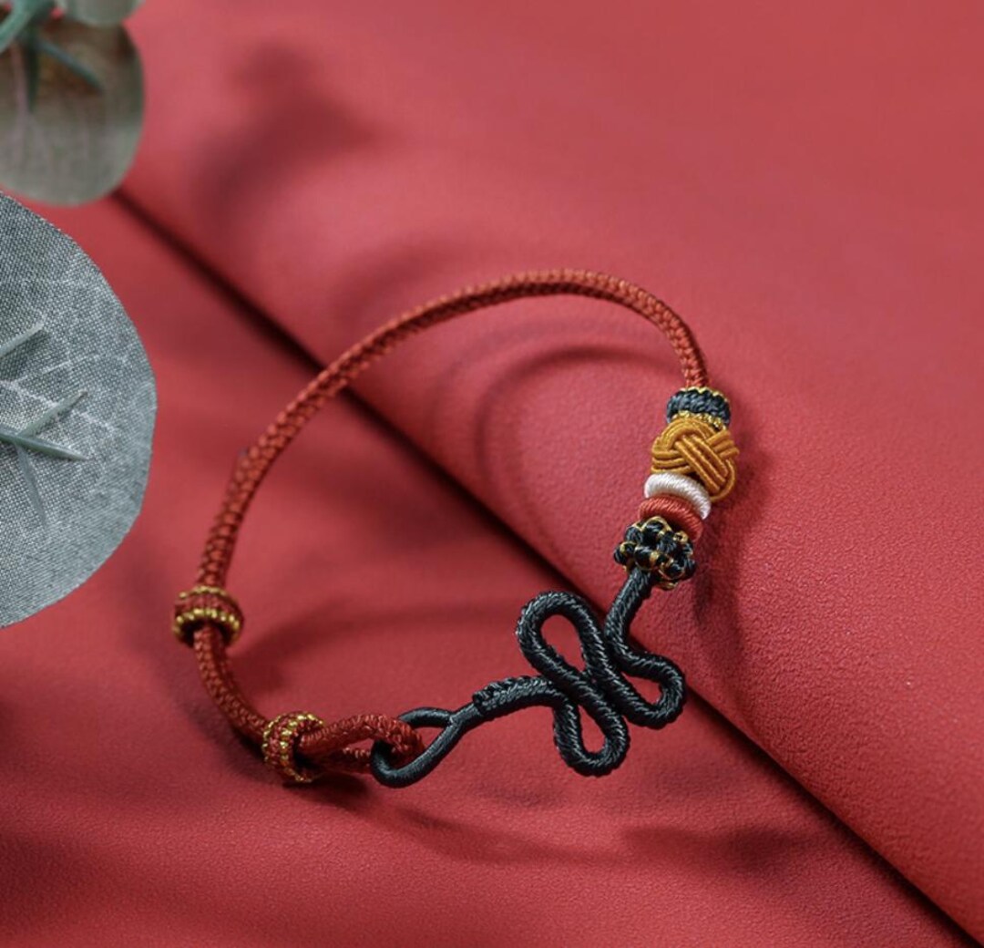 Snake Handmade Woven Bracelet , Lucky Knot Bracelet for Good Fortune ...