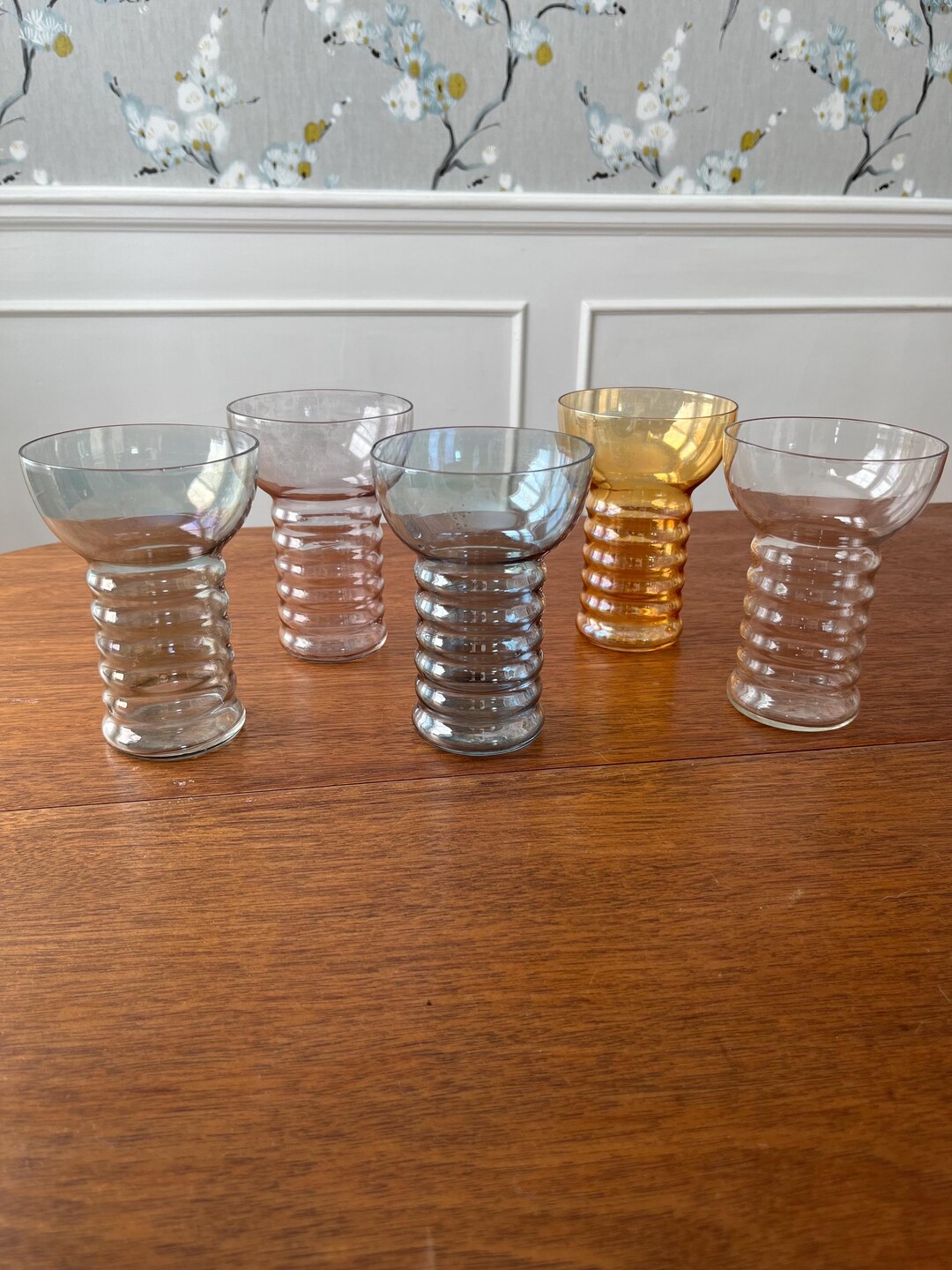 Set of 5 Vintage Dunbar Aramis Iridescent Tumblers Barware - Etsy