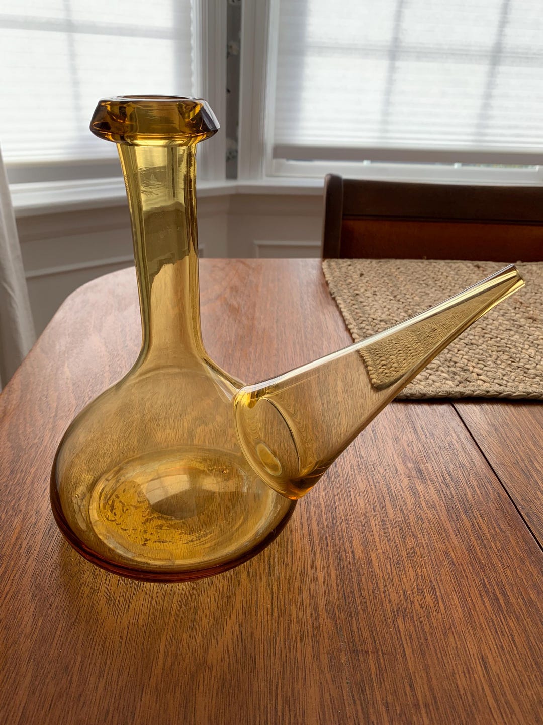 MCM Porron Cruet Amber Glass Wine Decanter - Etsy