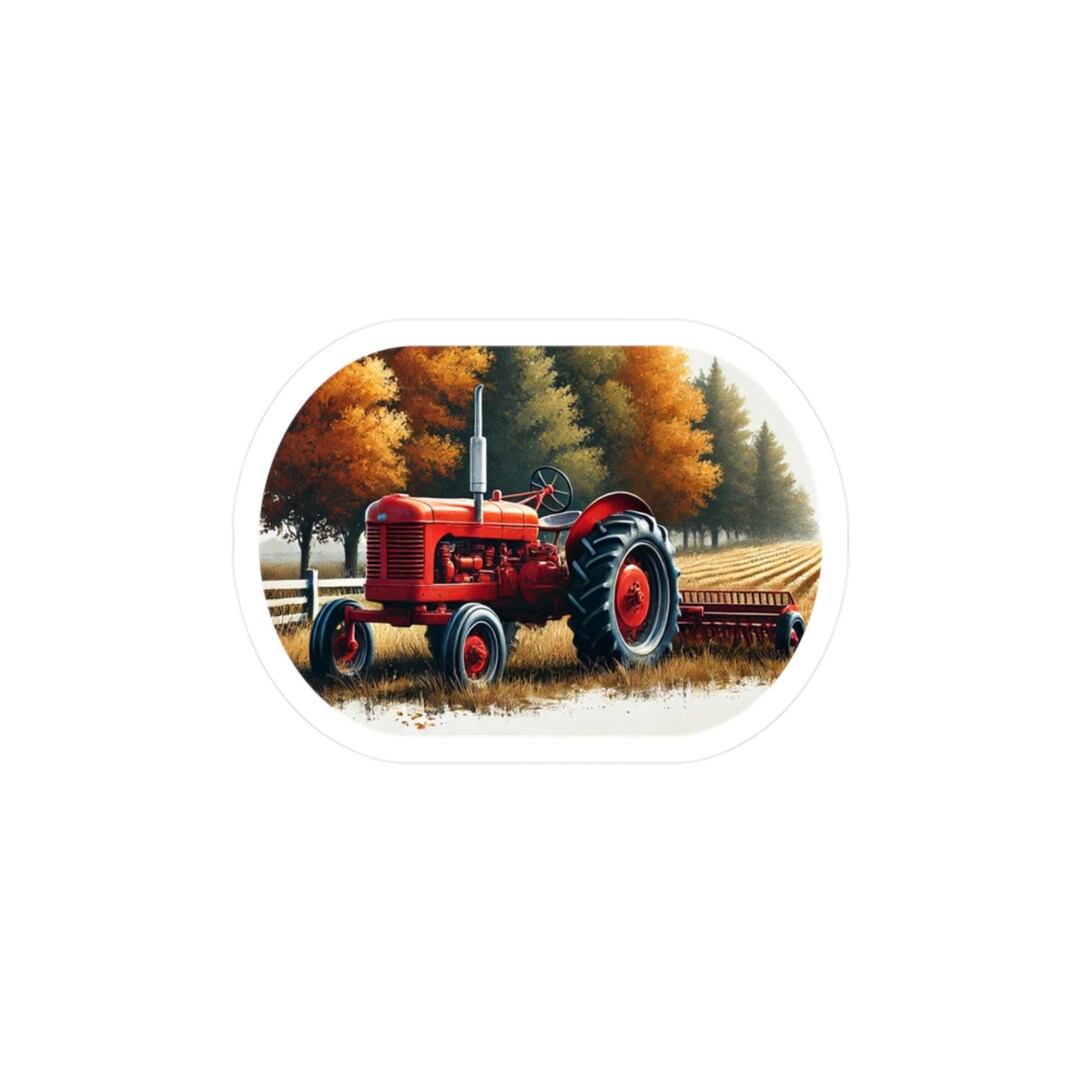 Vintage Red Tractor Sticker - Classic Farm Heritage - Kiss-cut Vinyl ...
