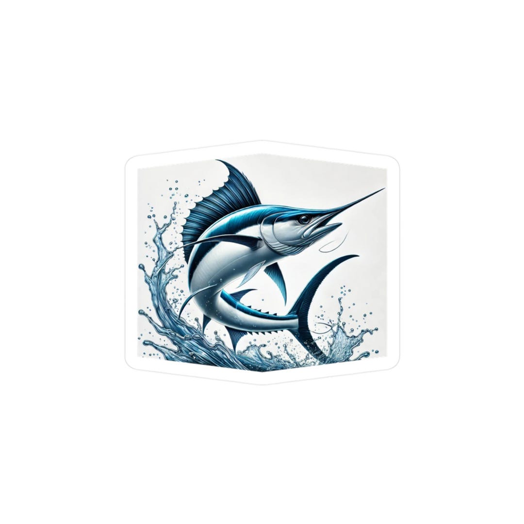 Marlin Fishing Sticker - Ocean's Majestic Catch - Kiss-cut Vinyl Decals ...