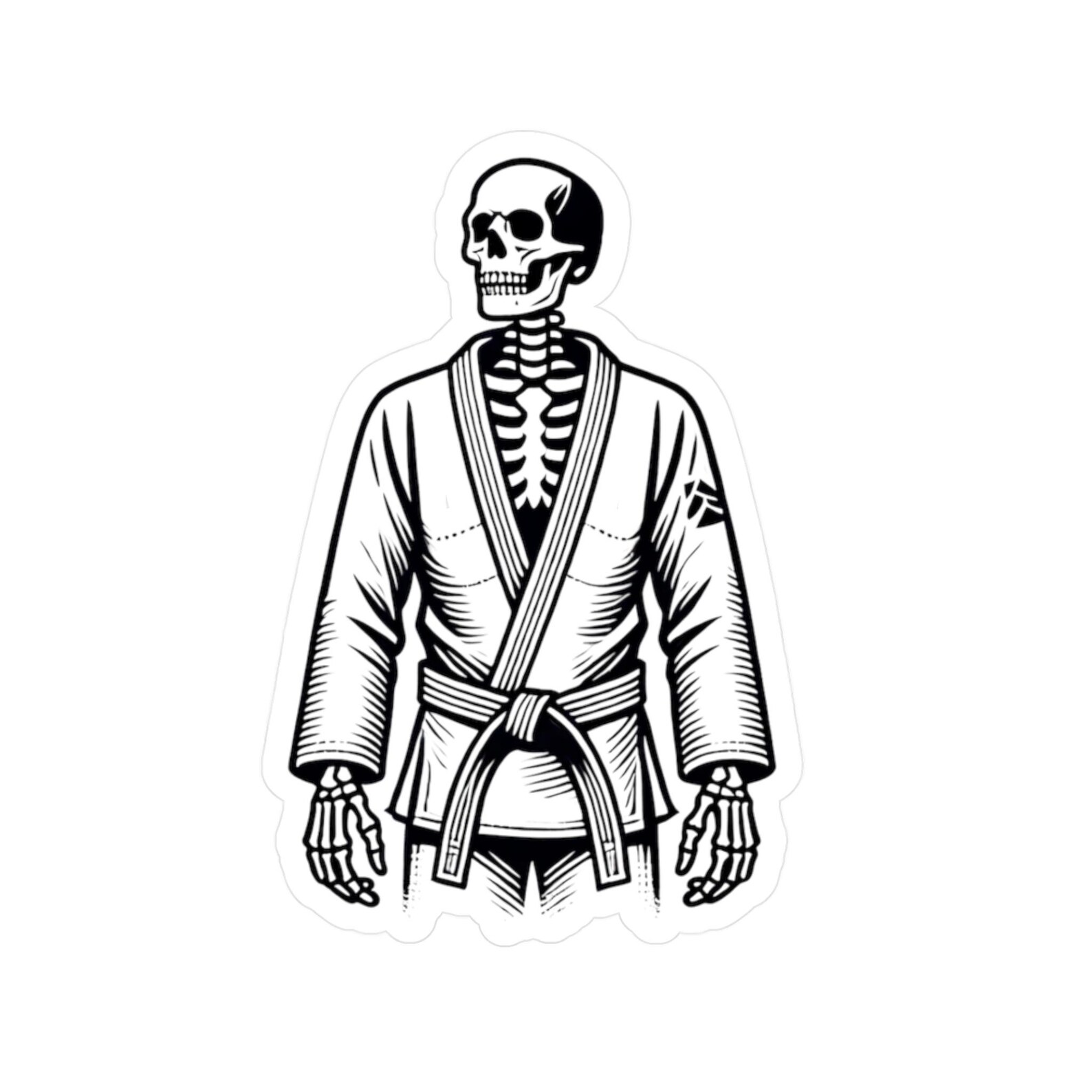 Skeleton in BJJ Gi - Bold and Unique Martial Arts Design - Kiss-cut ...