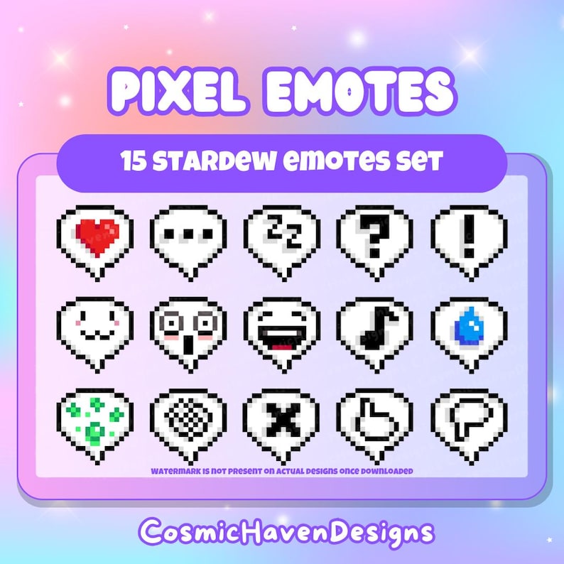 15 Stardew Valley Inspired Pixel Emotes Set | Twitch | Youtube ...