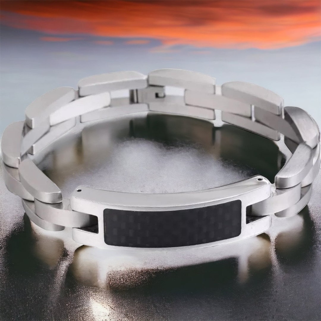 Men's Stainless Steel Chain Link Cremation Memorial Bracelet, Unisex ...