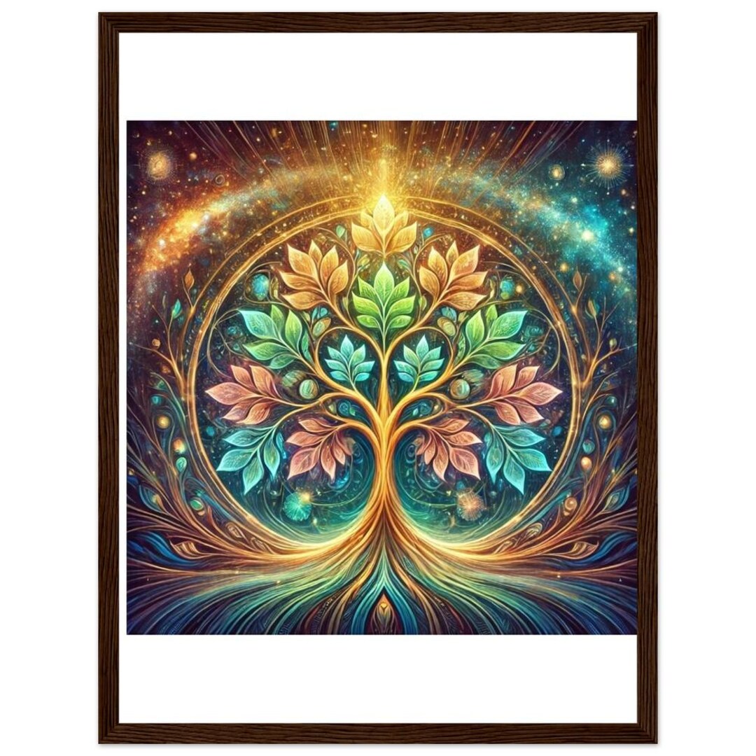 Radiant Tree of Life Mounted-framed Poster - Spiritual Artwork for Home ...