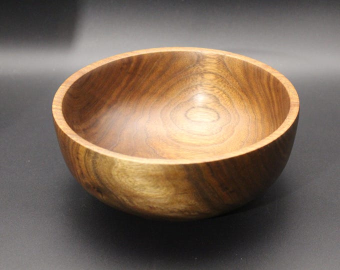 Hand Turned, Solid Walnut Wood Bowl - 6.5in Wide X 2.75in Tall - Food ...