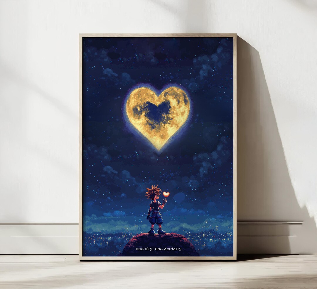 Kingdom Hearts Poster - Sora, One Sky, One Destiny 8-bit Physical Print ...