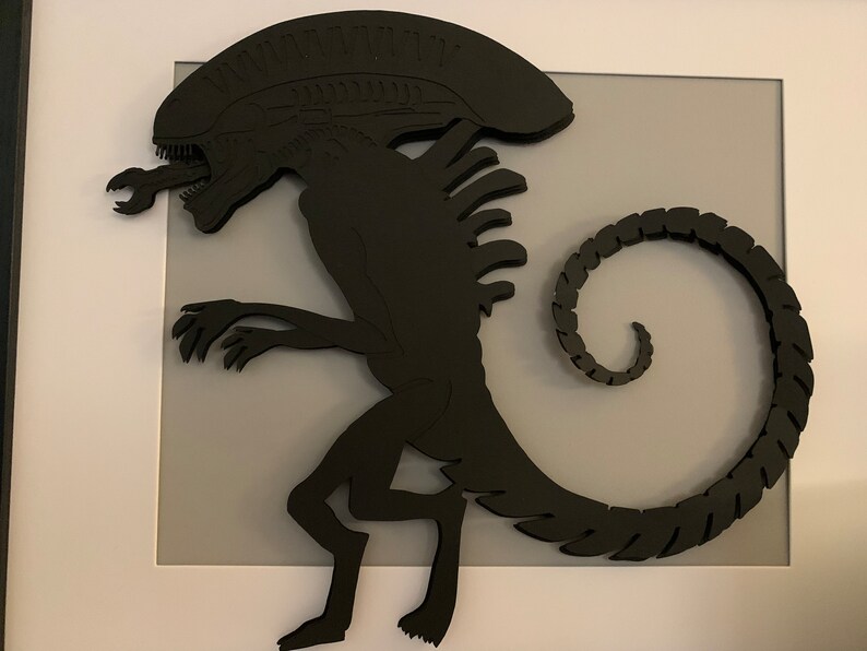 Creepy 3D Alien Xenomorph Paper Art - Etsy