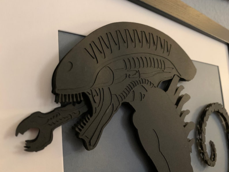 Creepy 3D Alien Xenomorph Paper Art - Etsy