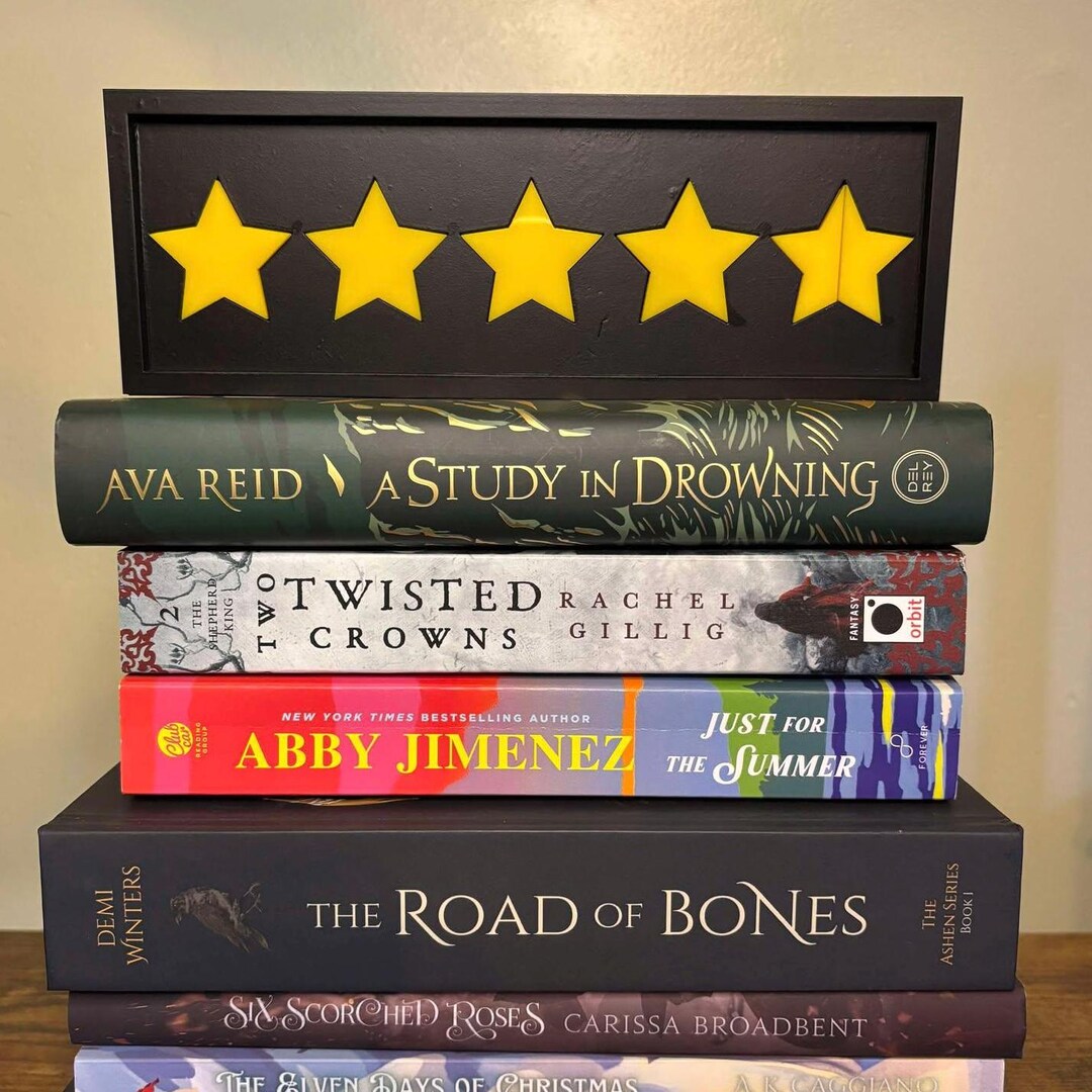 Five Star Book Rating Wooden Sign - Bookshelf Decor - Bookish Gifts - Etsy