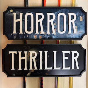 Book Genre Shelf Sign - Bookshelf Decor - Bookish Gift - Single Sign - Etsy