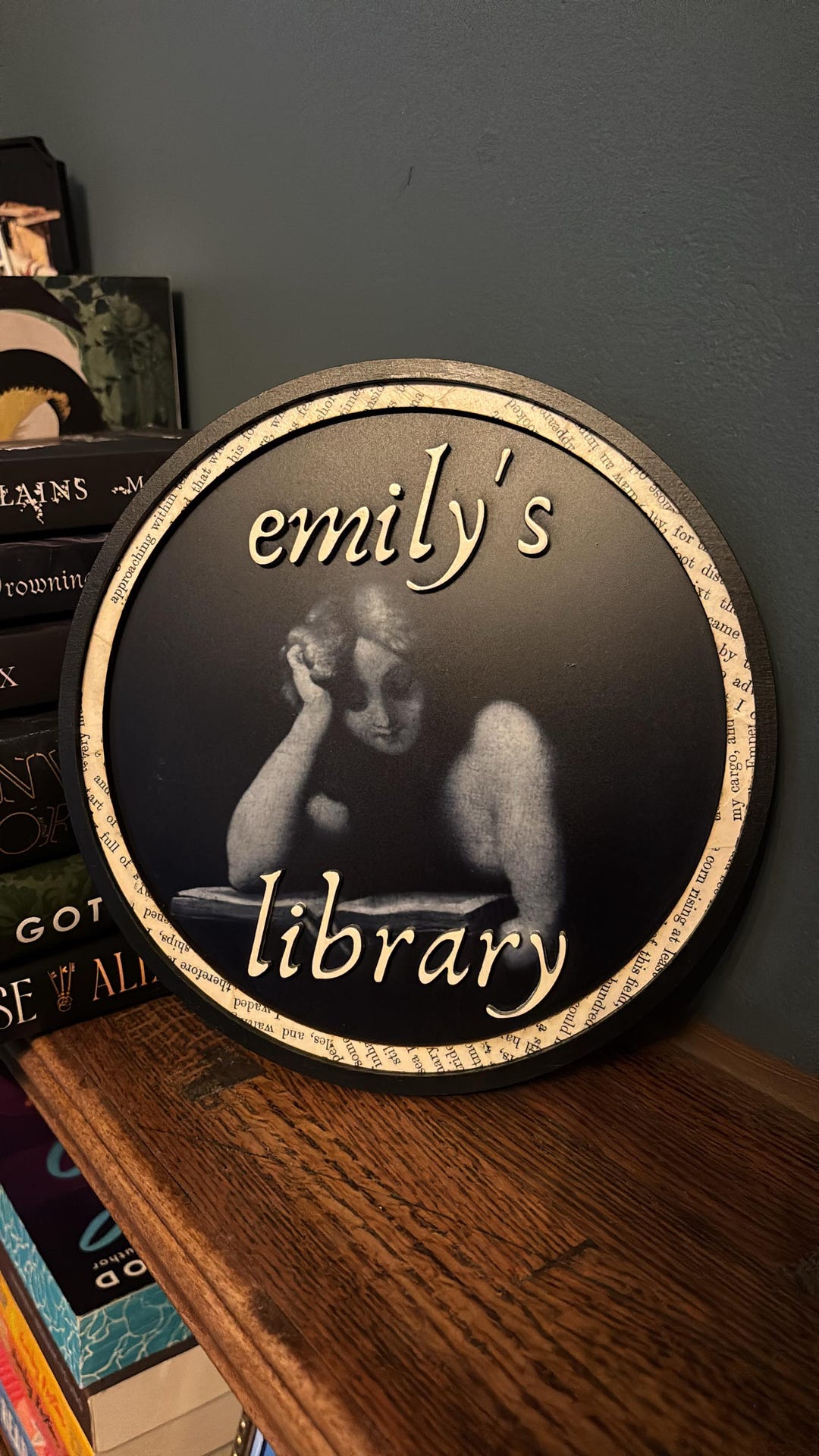 Custom Library Book Shelf Sign - Bookish - Bookworm - Romance - Fantasy ...
