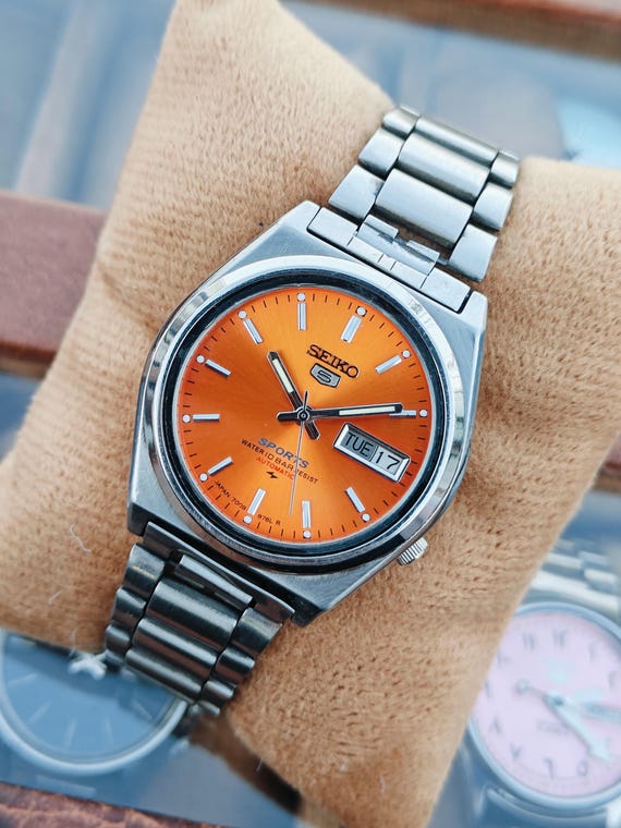 Vintage 1990's Seiko 5 Sports Automatic Day Date 17 j… - Gem