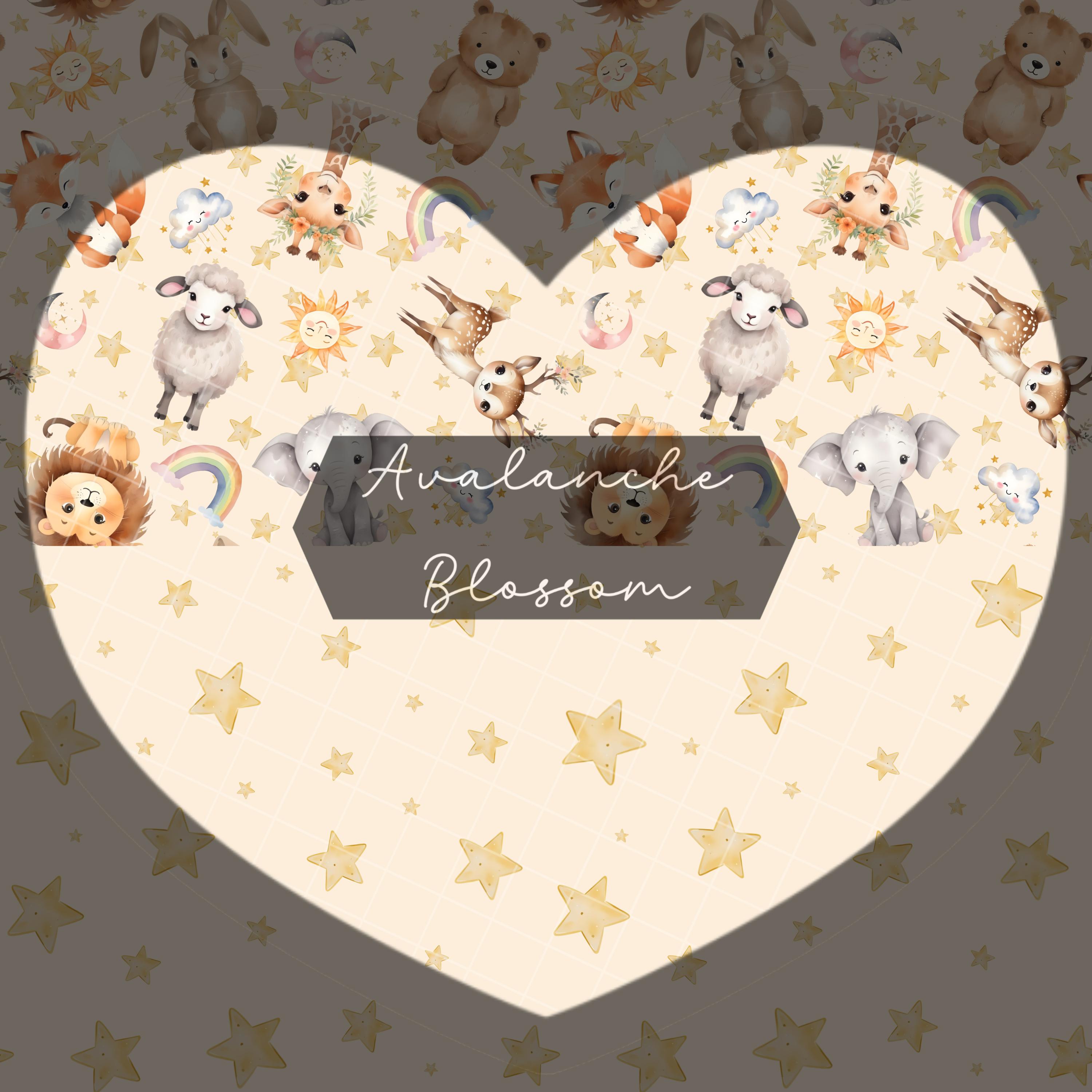 Woodland Baby Animals Seamless Pattern With Star Coordinate | Nursery ...