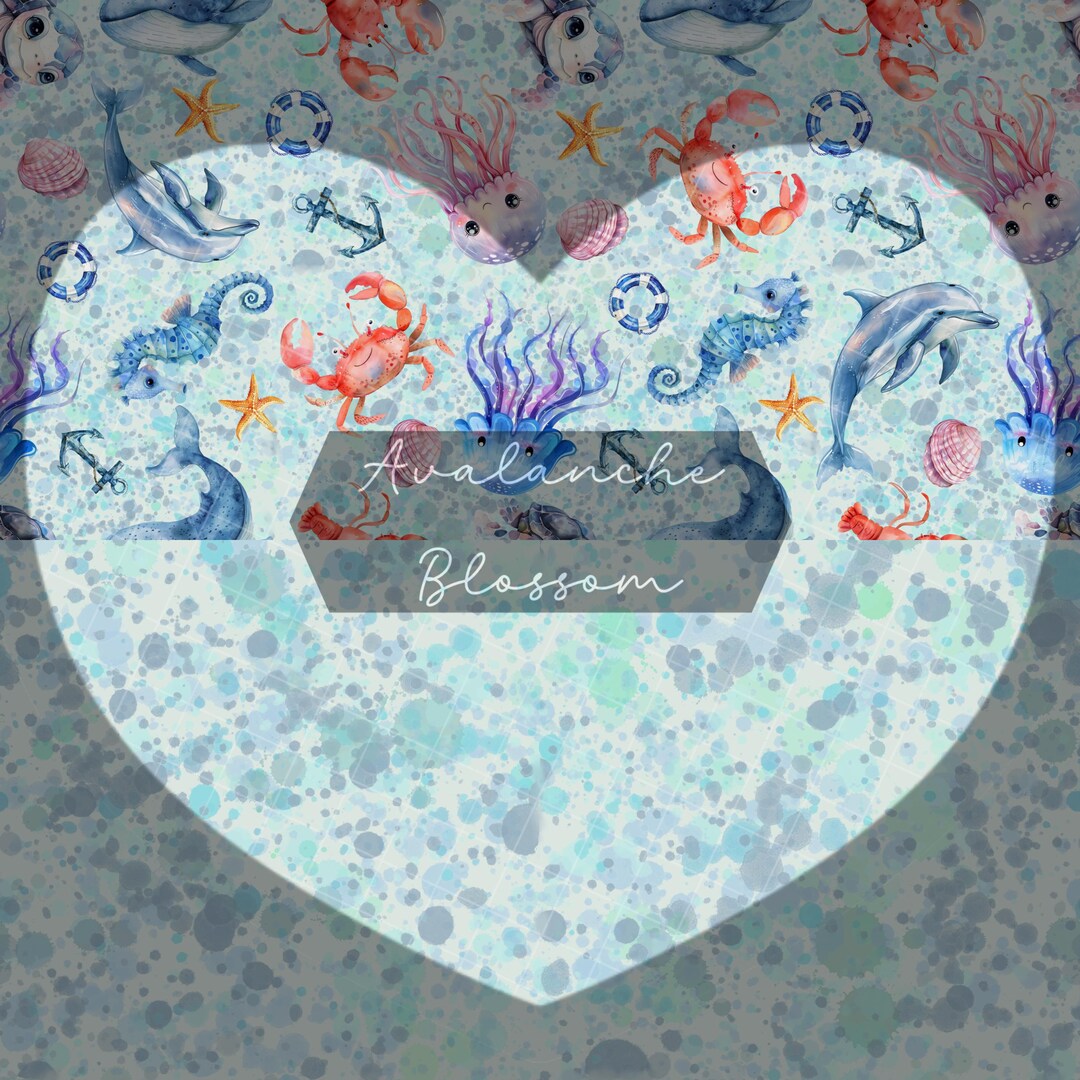 Cute Underwater Sea Creatures Seamless Digital Paper & Coordinate ...